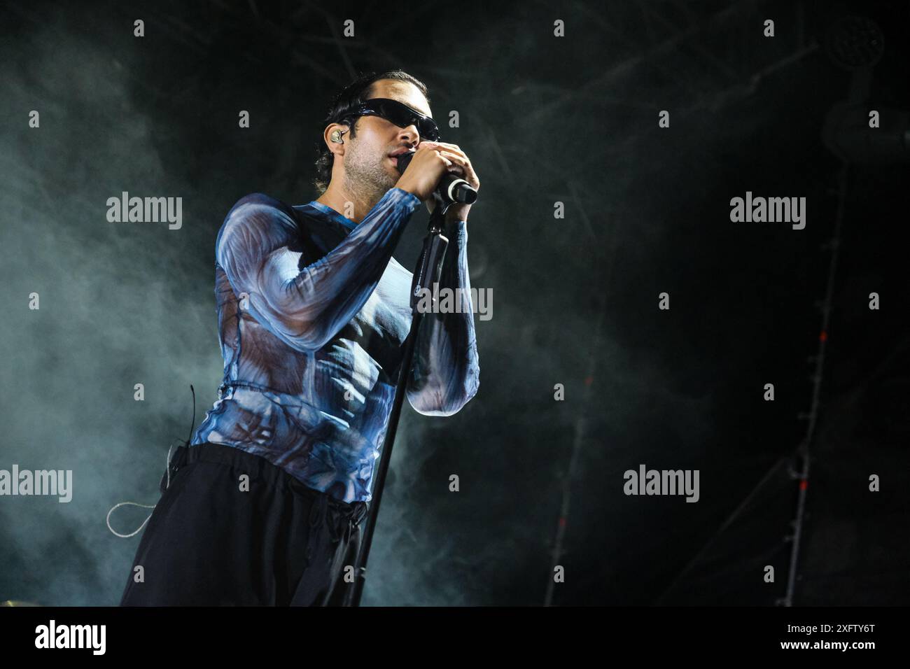 Termoli, Italy. 03rd July, 2024. Italian singer Mahmood performs in ...