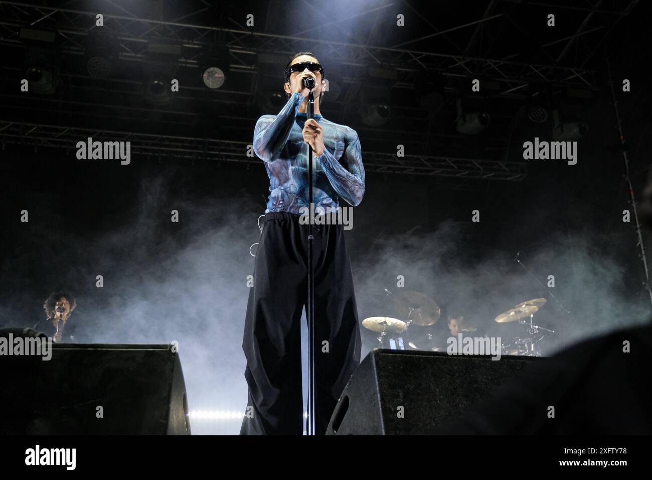 Termoli, Italy. 03rd July, 2024. Italian singer Mahmood performs in ...