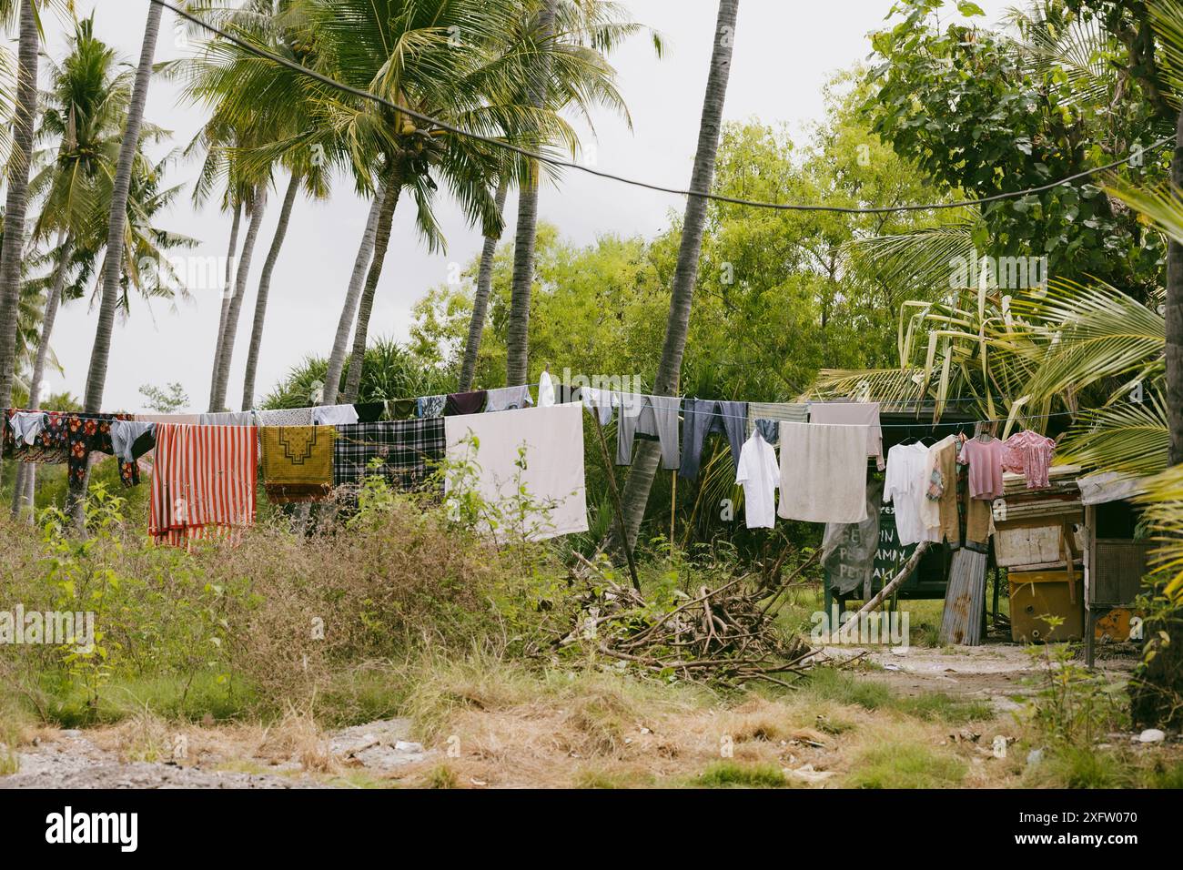 Laundry hanging between trees hi-res stock photography and images - Alamy