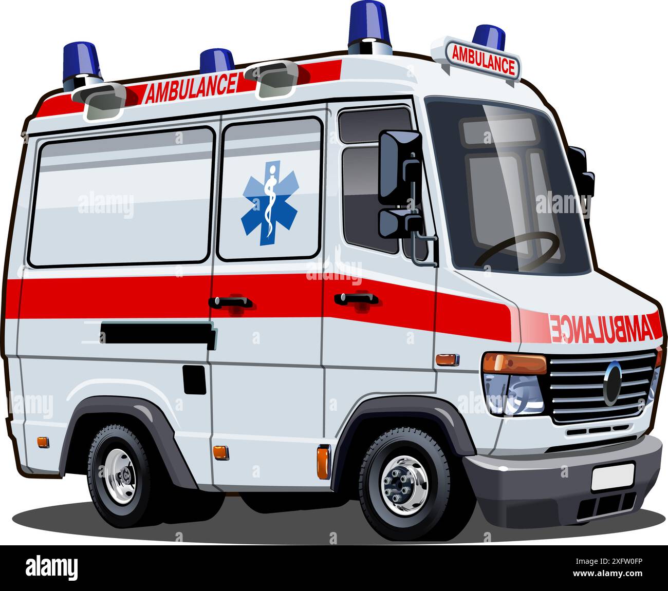 Cartoon ambulance van. Available EPS-10 vector format separated by ...