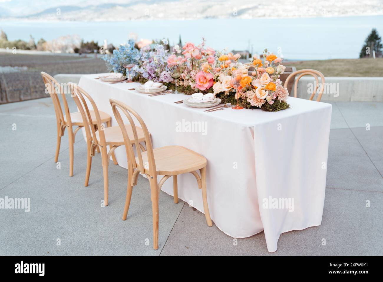 Beautiful wedding setup floral arrangements hi-res stock photography and images - Alamy