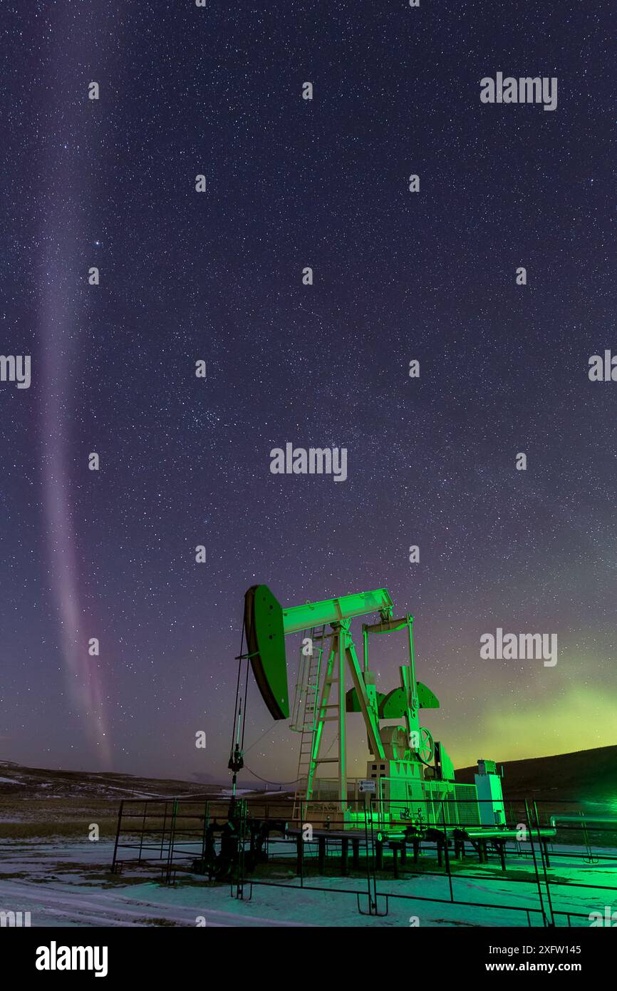 Proton Arc - a rare red band of light in the aurora, with an oil pump ...