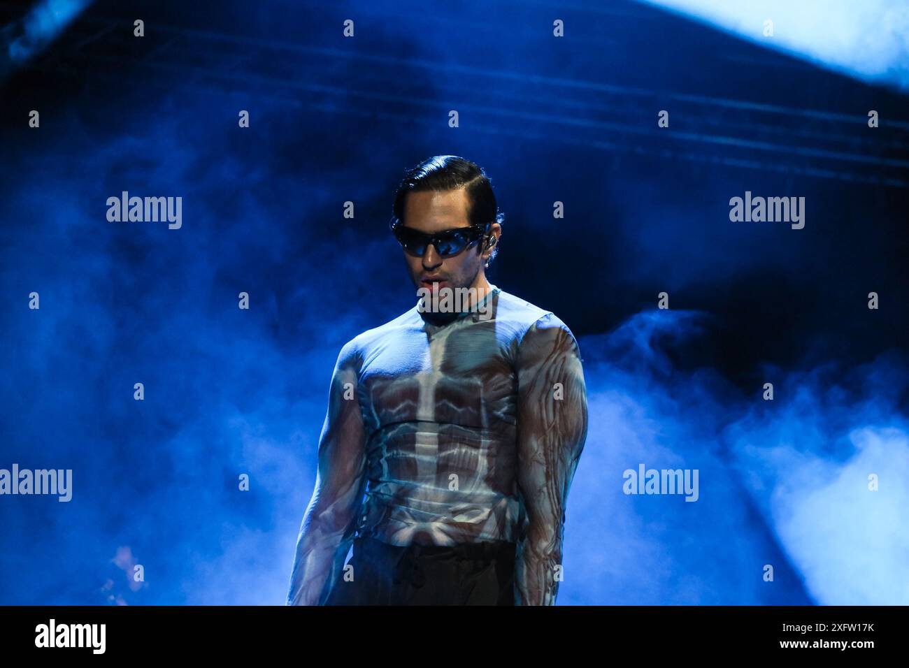 Italian singer, Mahmood performs live on stage during the Termoli ...