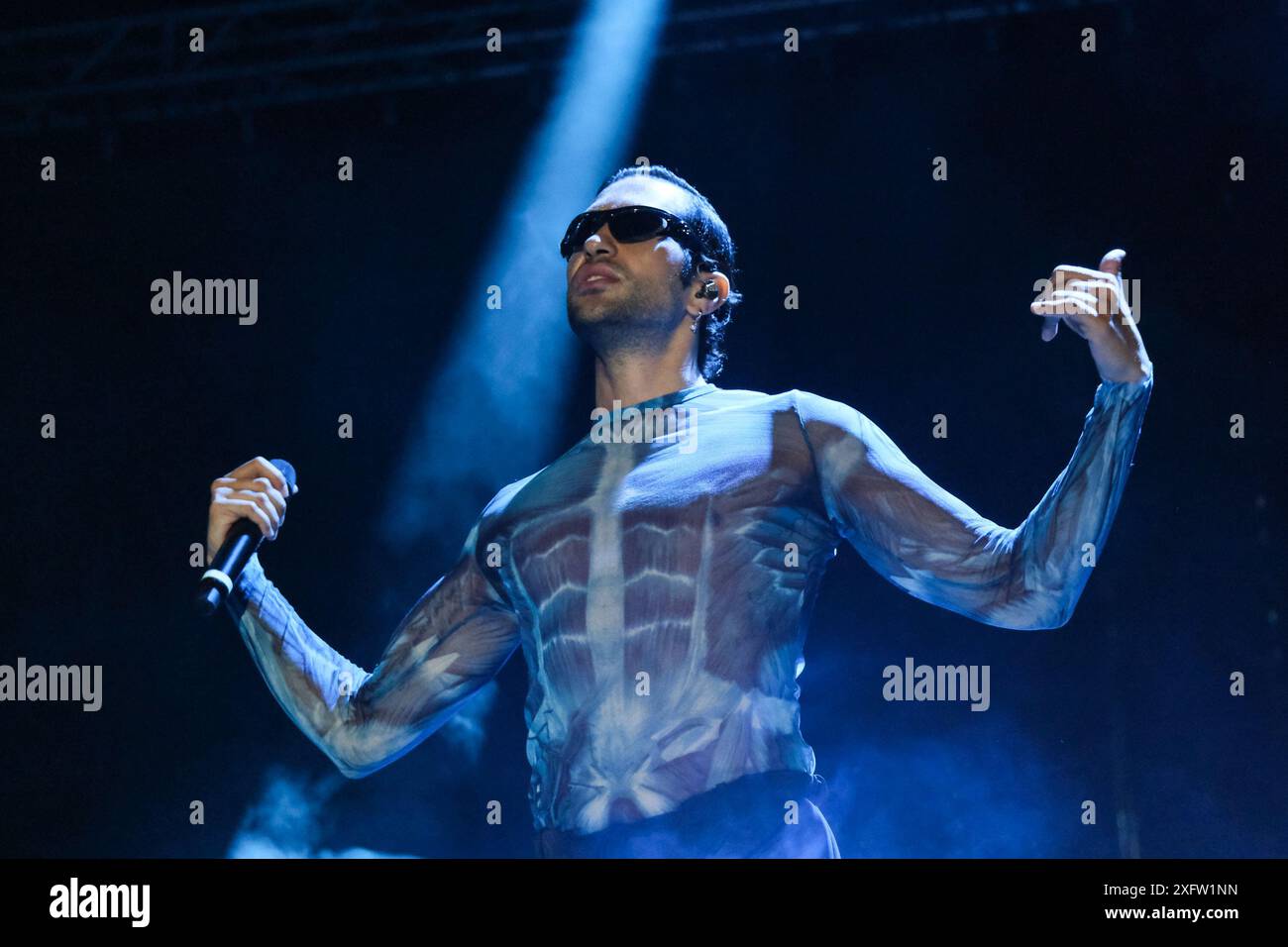Italian singer, Mahmood performs live on stage during the Termoli ...