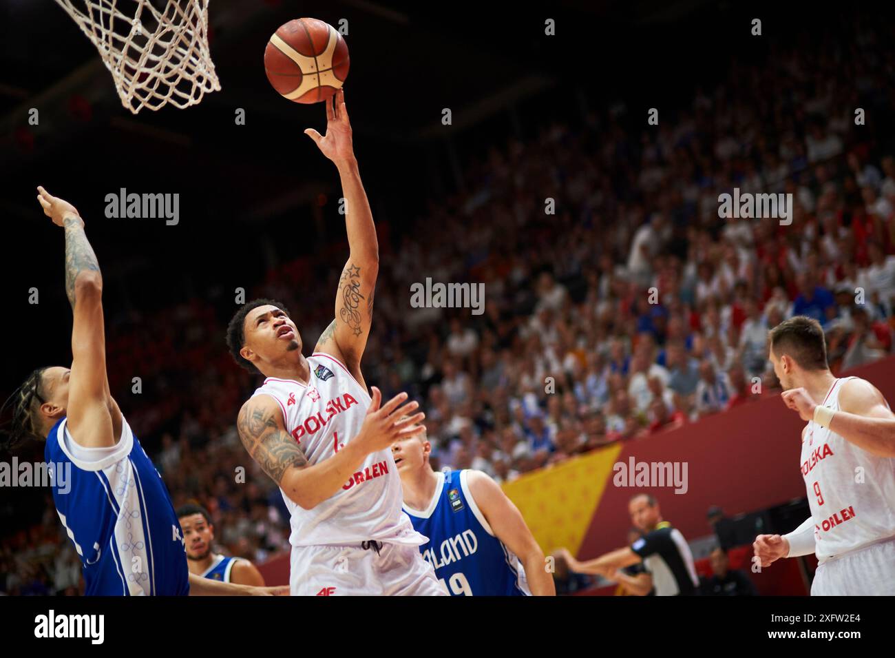 AJ Slaughter from Poland team seen in action during the game between ...