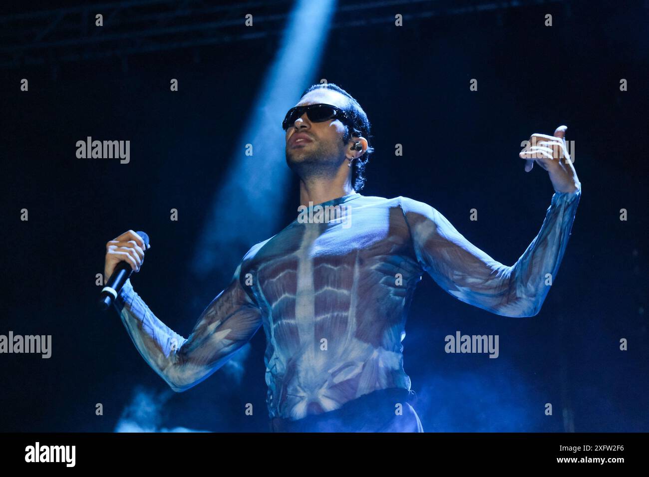 Italian singer, Mahmood performs live on stage during the Termoli ...