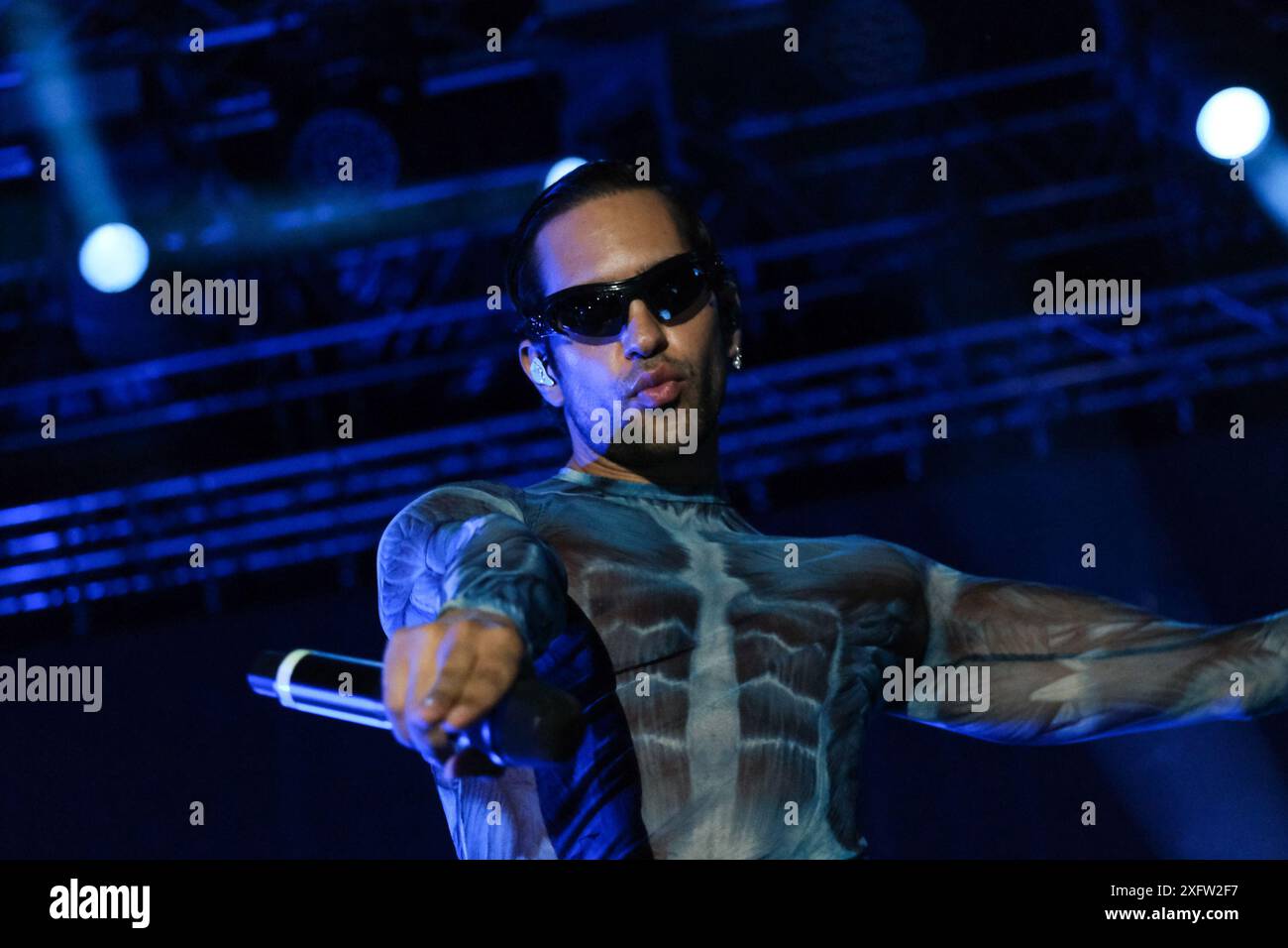 Italian singer, Mahmood performs live on stage during the Termoli ...