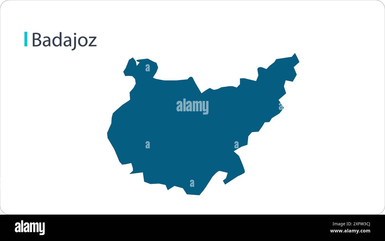 Map of Badajoz1, Spain map, region of Spain, showing its states and ...