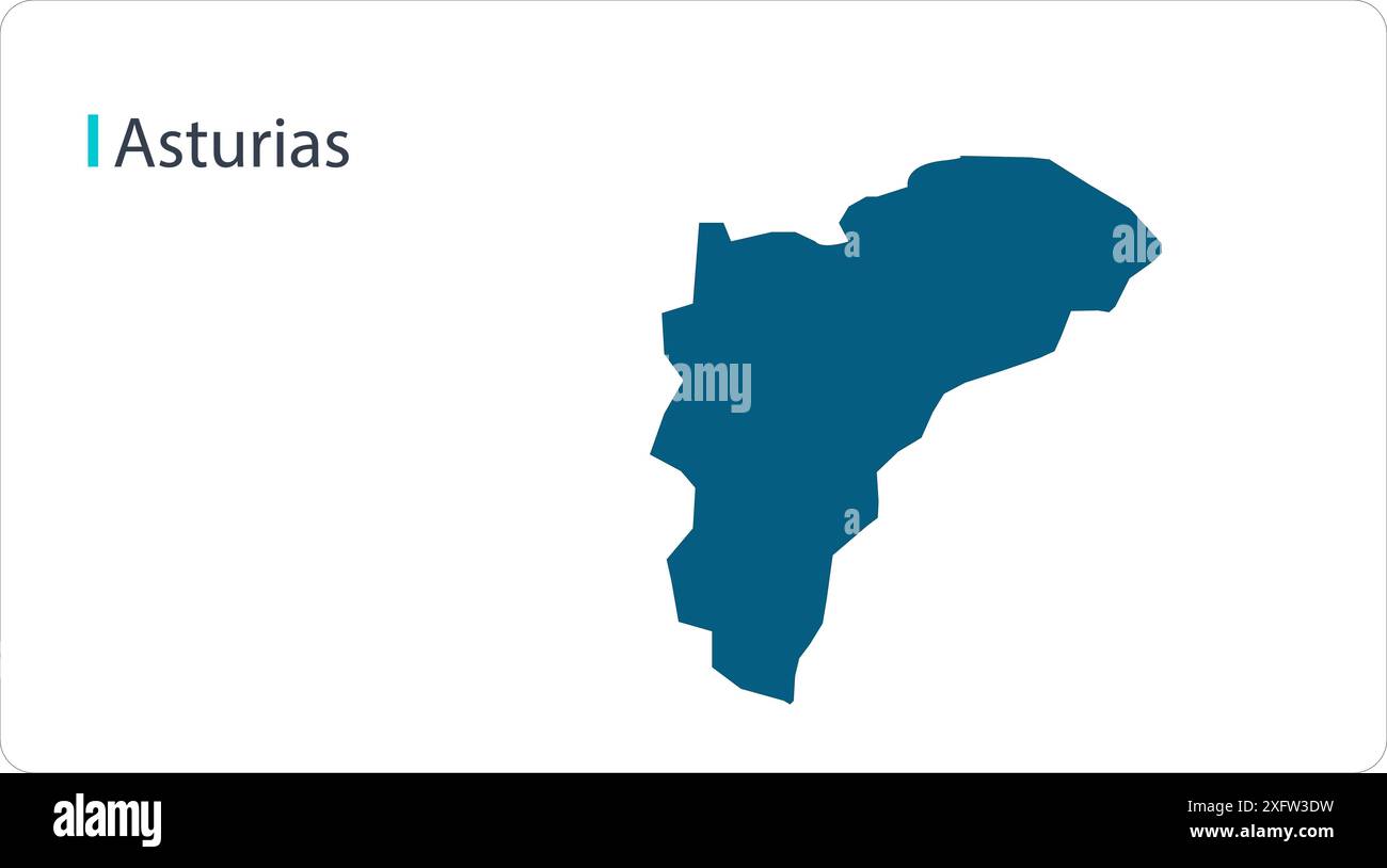 Map of Asturias1, Spain map, region of Spain, showing its states and ...