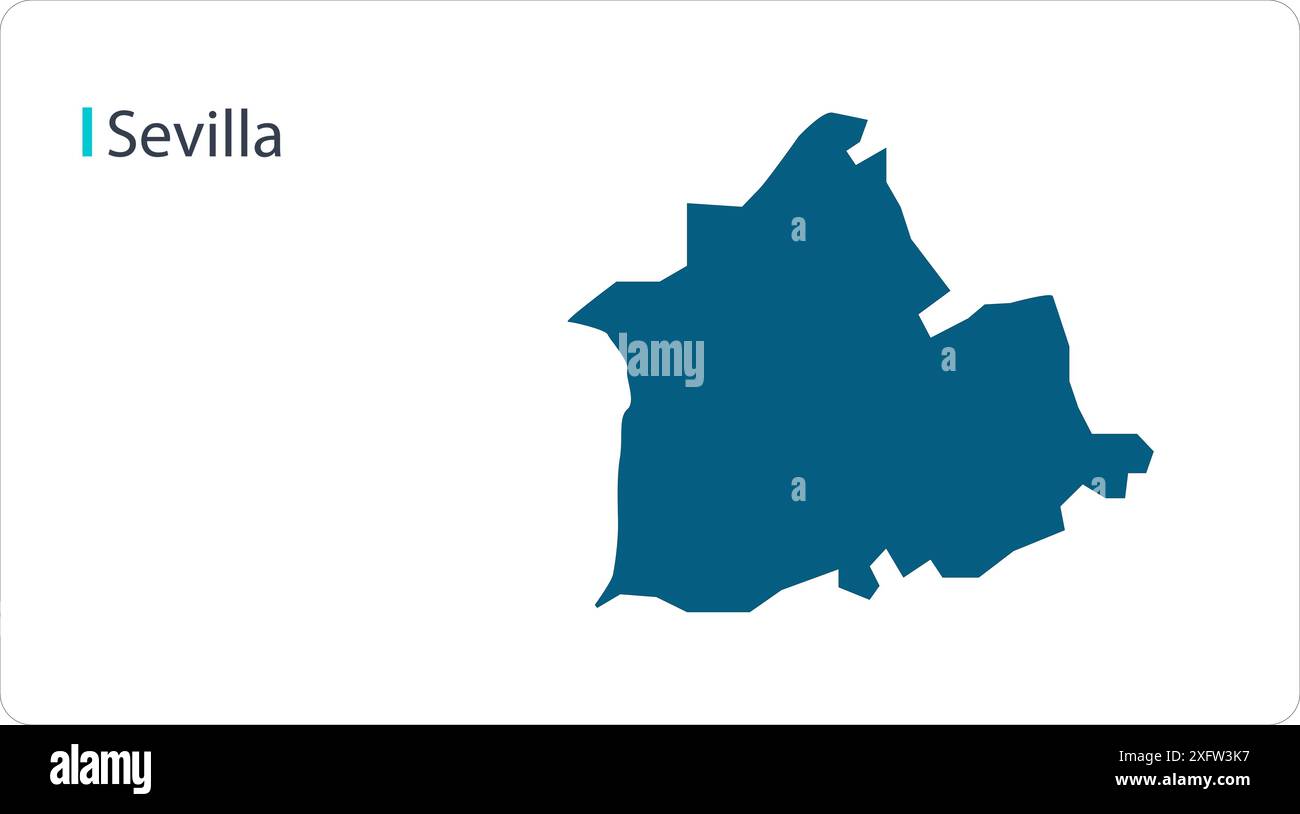 Map of Sevilla, Spain map, region of Spain, showing its states and ...