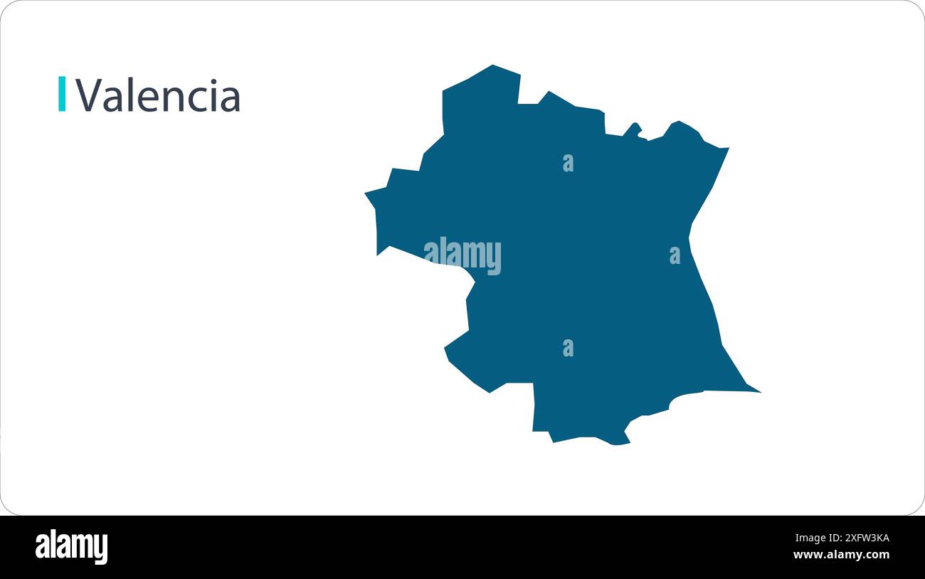Map of Valencia, Spain map, region of Spain, showing its states and ...