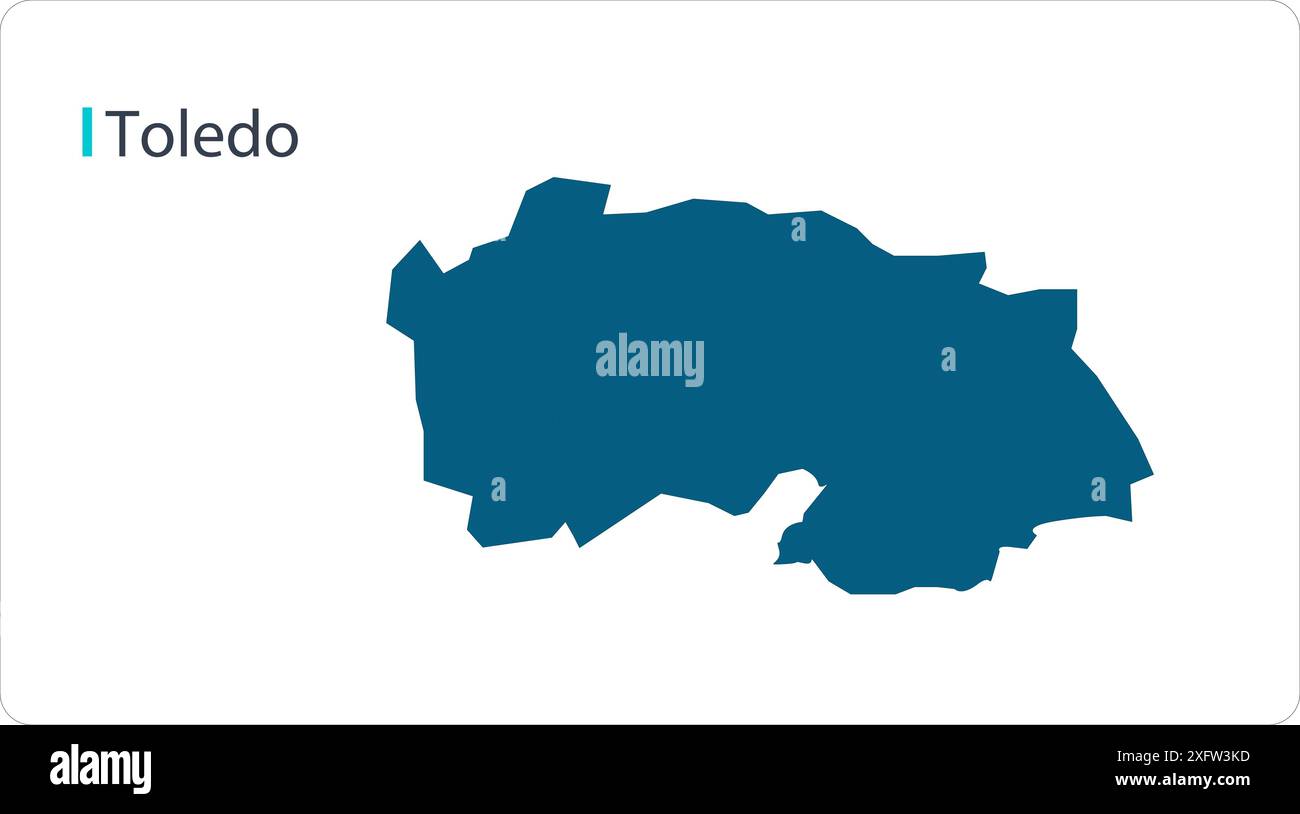 Map of Toledo, Spain map, region of Spain, showing its states and ...