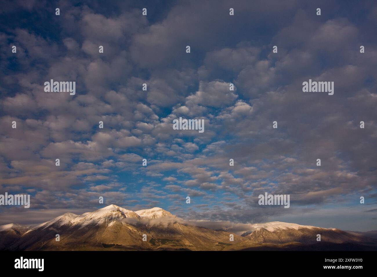 Clouds over Mount Velino, the second highest in the Apennines. Abruzzo ...