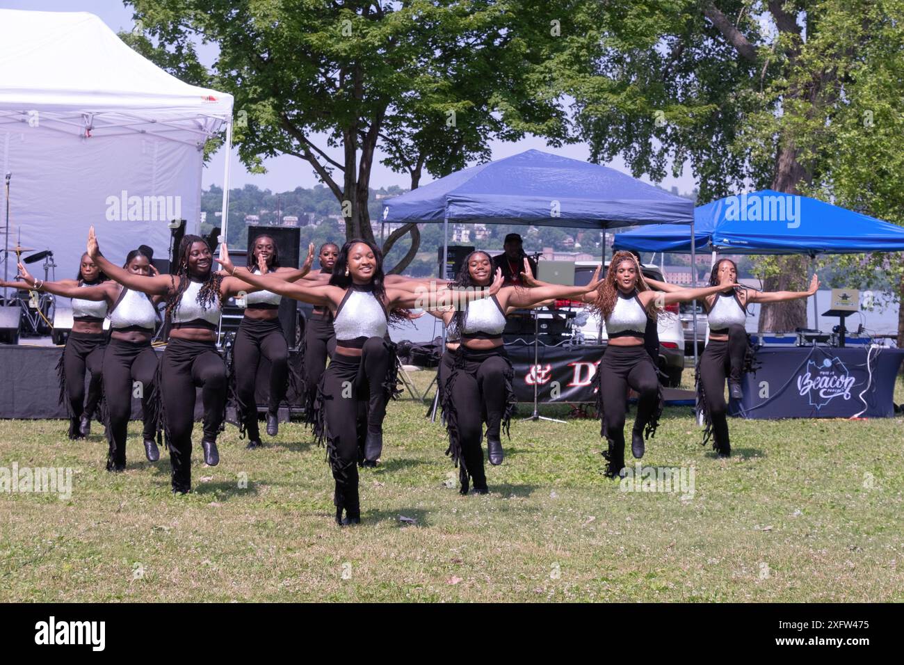 The Sapphire Dance line who accompanied the Cobra Marching Band at the ...