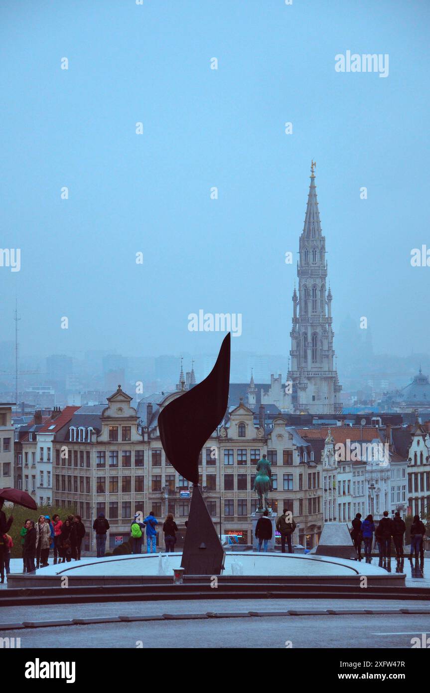 29-10-2014 Brussels, Belgium - A panoramic view of Brussels showcasing ...