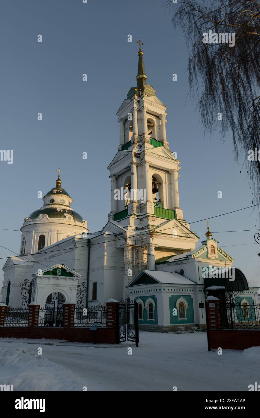 19th century Russian Orthodox Church with bell tower. Yelabuga ...