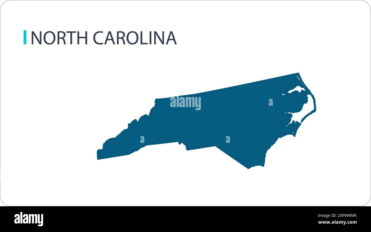 AAMap of NORTH CAROLINA1AA, North American, isolated map, showing its ...
