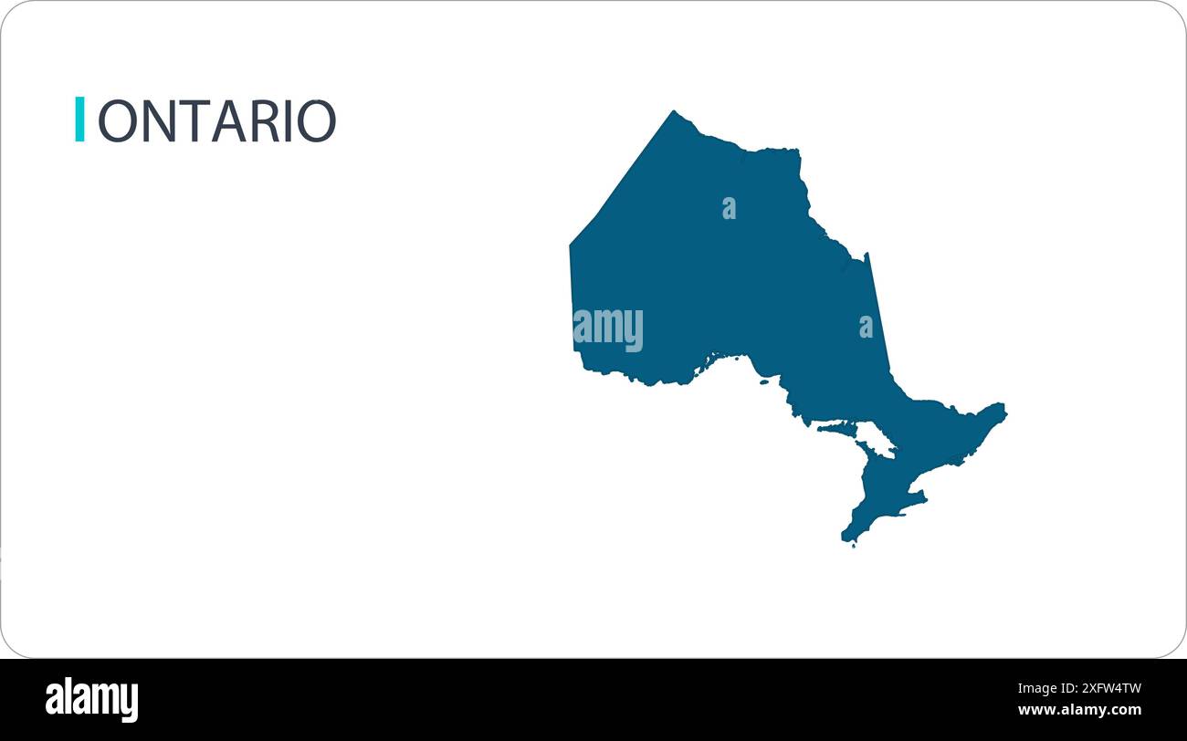 Map of ONTARIO1, North American, isolated map, showing its states and ...