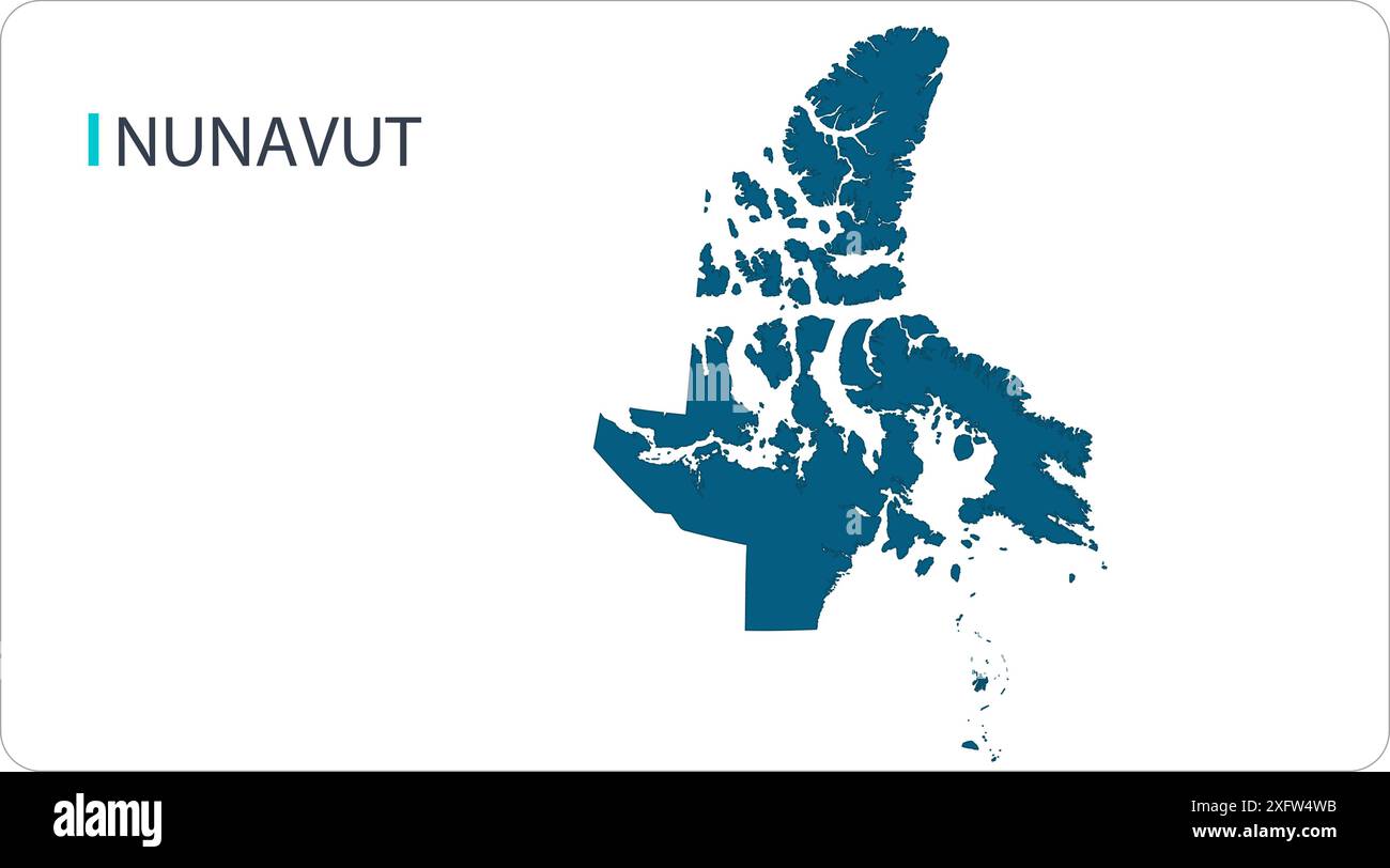 Map of NUNAVUT1, North American, isolated map, showing its states and ...
