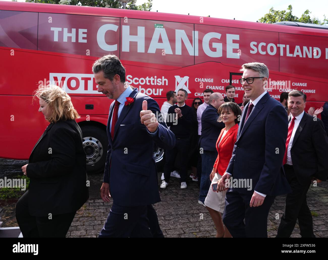Torcuil Crichton (second left) joins some of the newly elected Labour ...