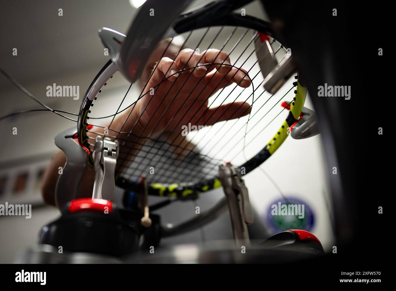 Huw Phillips, Racket Stringer at Wimbledon on day five of the 2024 ...