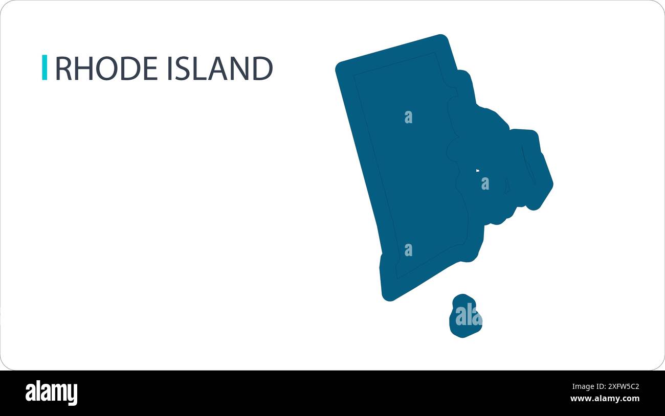 Map of RHODE ISLAND1, North American, isolated map, showing its states ...