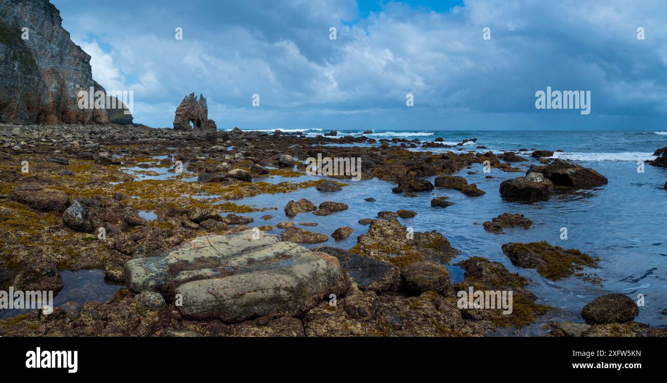 Portizuelo beach, Villar, Cantabrian Sea, Asturias, Spain. September ...