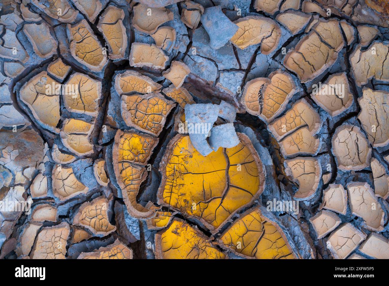 Dried up mud in the Rio Tinto - Red River, Sierra Morena, Gulf of CÃ ...