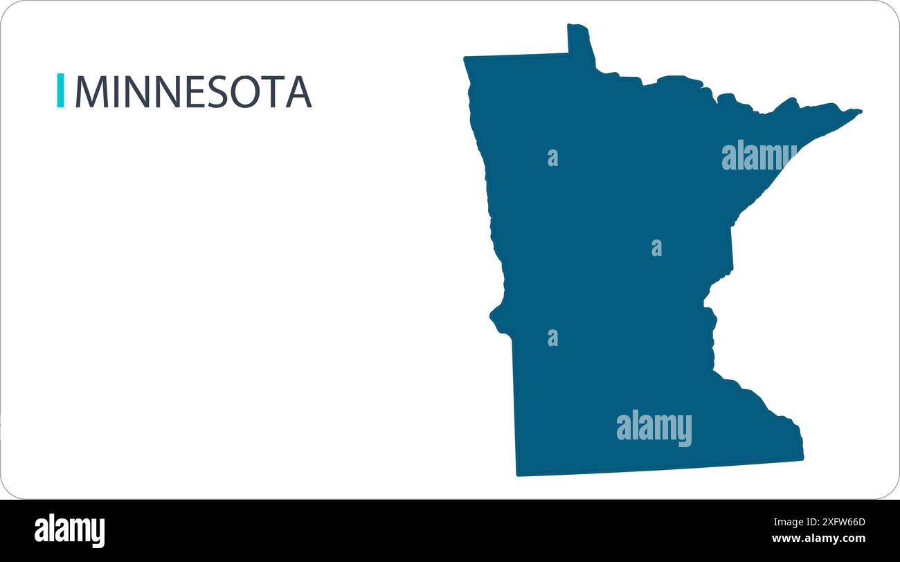 Map of MINNESOTA1, North American, isolated map, showing its states and ...