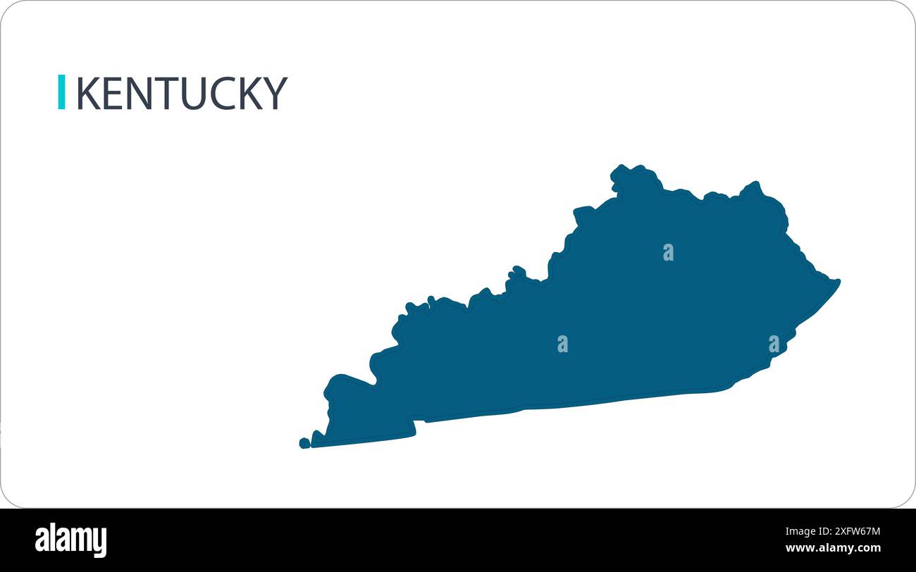Map of KENTUCKY, North American, isolated map, showing its states and ...