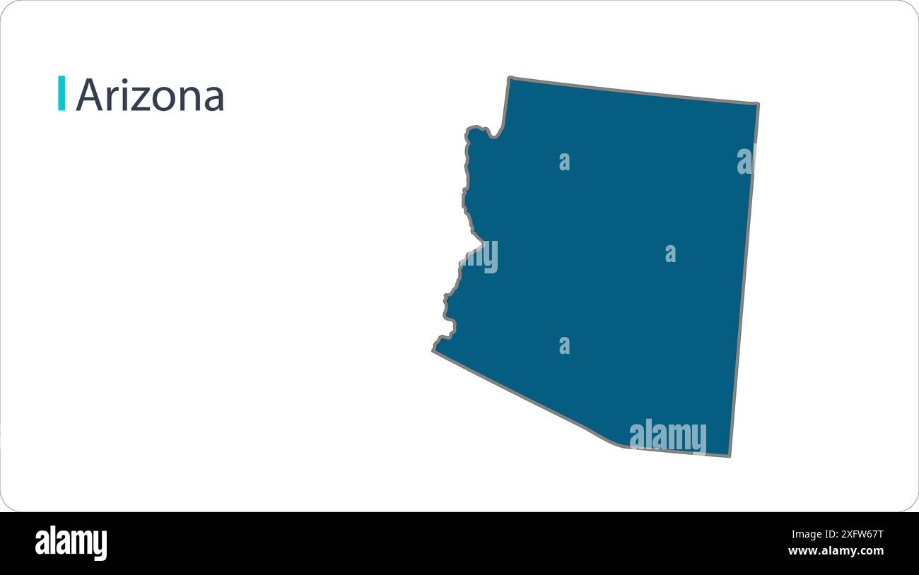 Map of ARIZONA, North American, isolated map, showing its states and ...