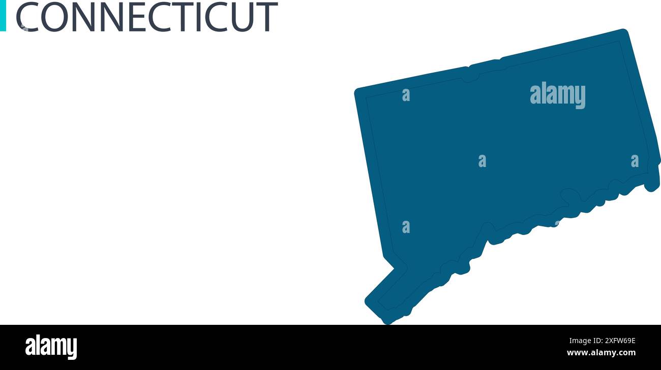 Map of CoNNECTICUT, North American, isolated map, showing its states ...