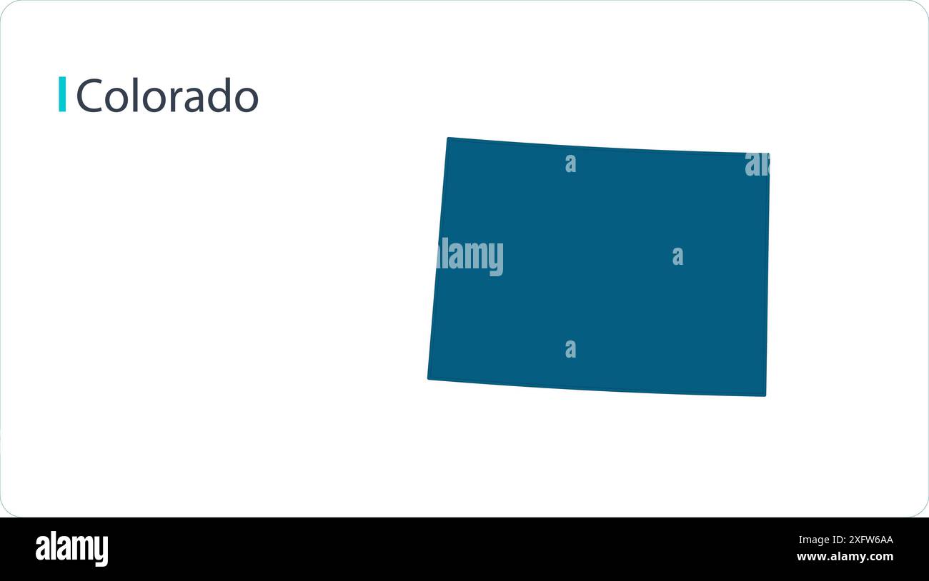 Map of COLORADO, North American, isolated map, showing its states and ...