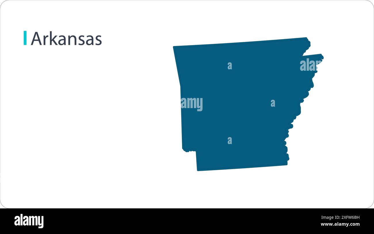 Map of ARKANSAS, North American, isolated map, showing its states and ...