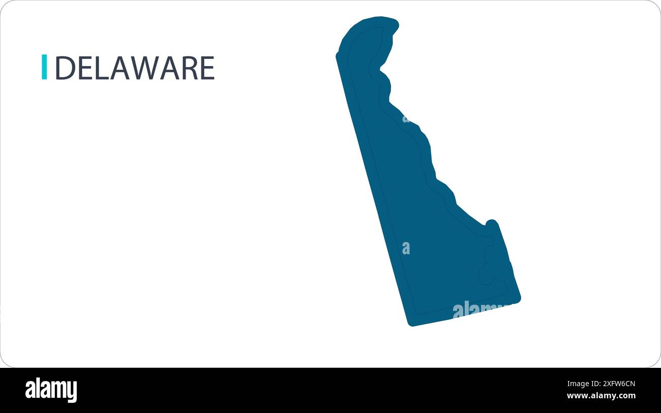 Map of DELAWARE1, North American, isolated map, showing its states and ...