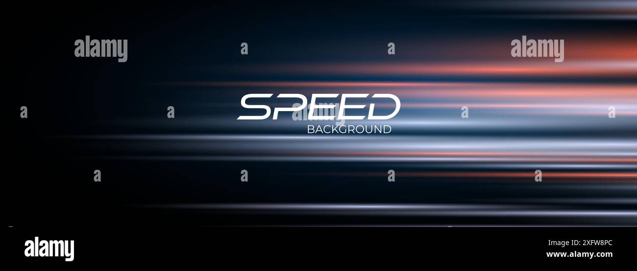 Blue and red high-speed background. Movement light trails effect on ...