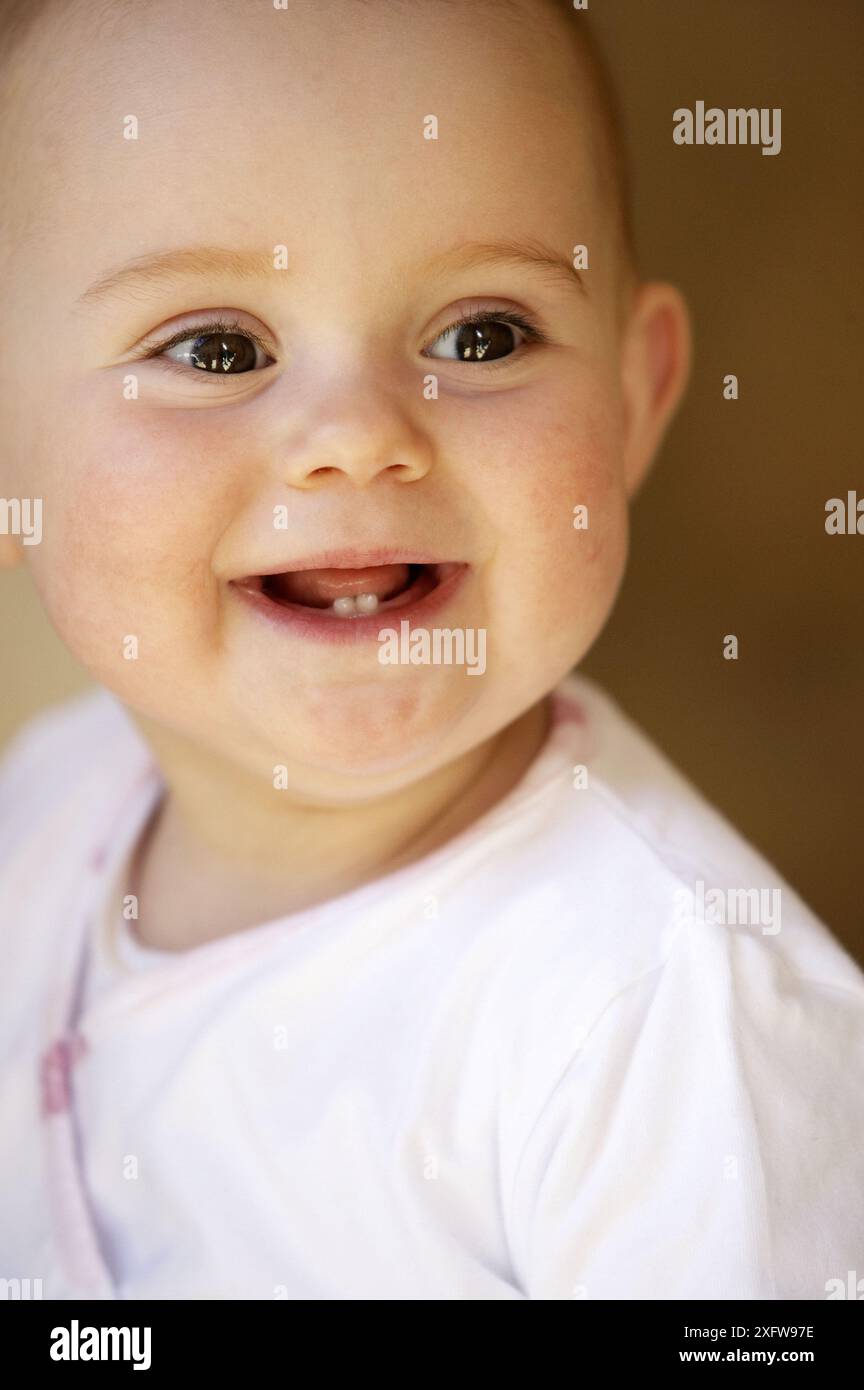 Baby girl, one year old Stock Photo - Alamy