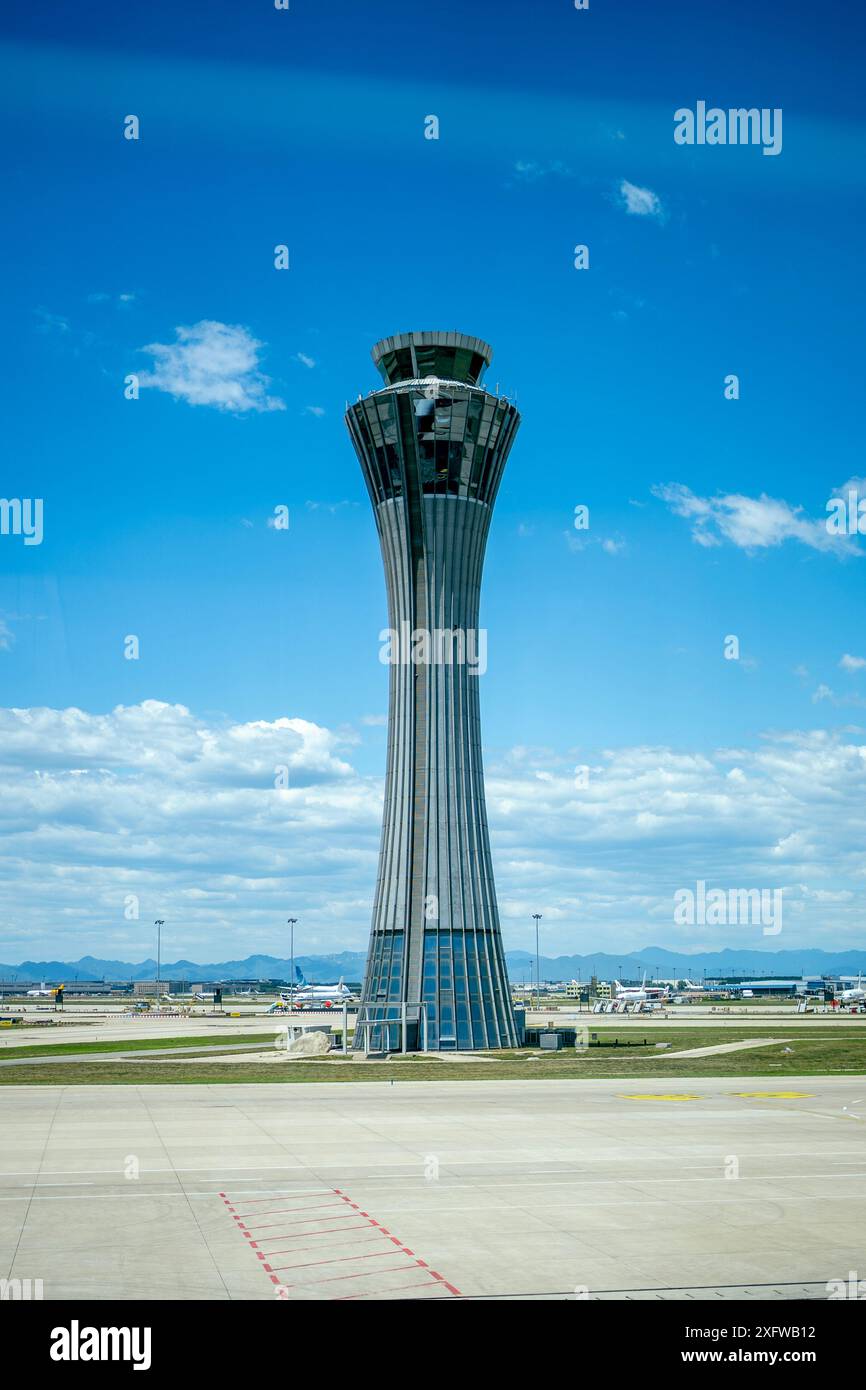 Air control tower in Beijing Capital International Airport Stock Photo ...