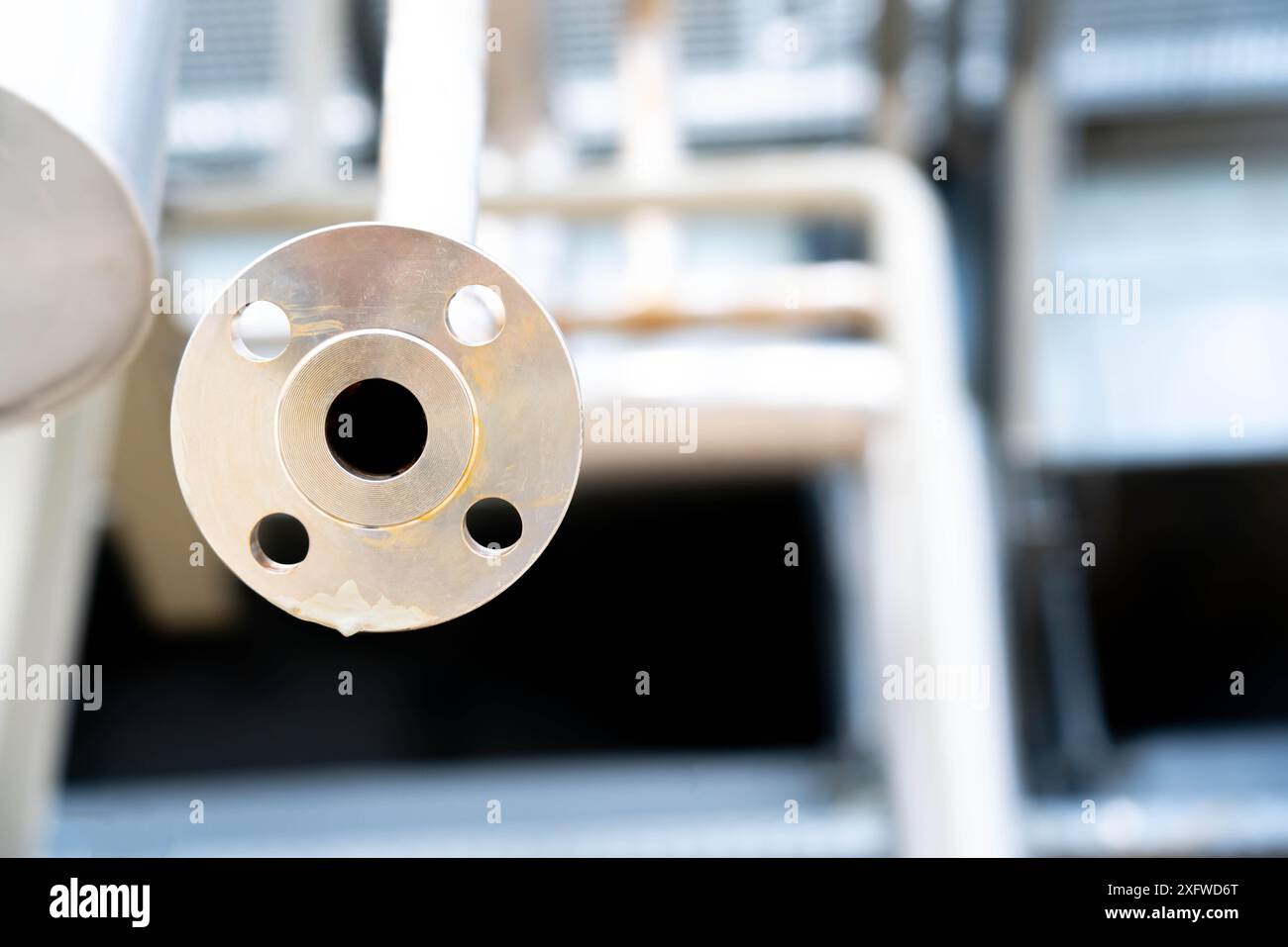 Open flange joint for small diameter pipes in a production plant Stock ...