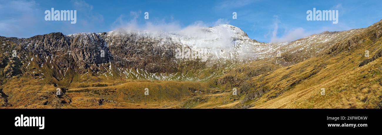 Mount Snowdon summit with Clogwyn Du ridge to left, view north west ...