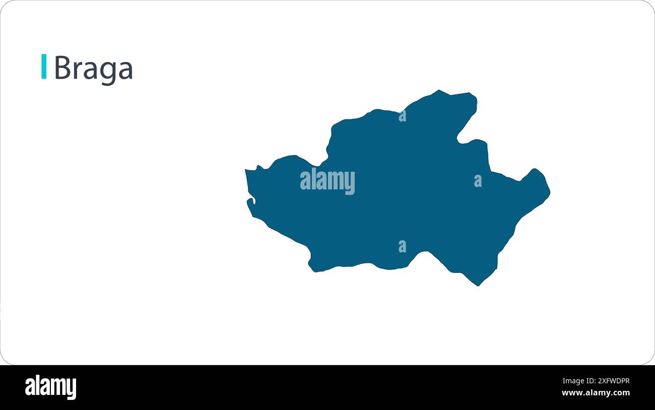 Map of Braga, Portugal map, region of Portugal, showing its states and ...