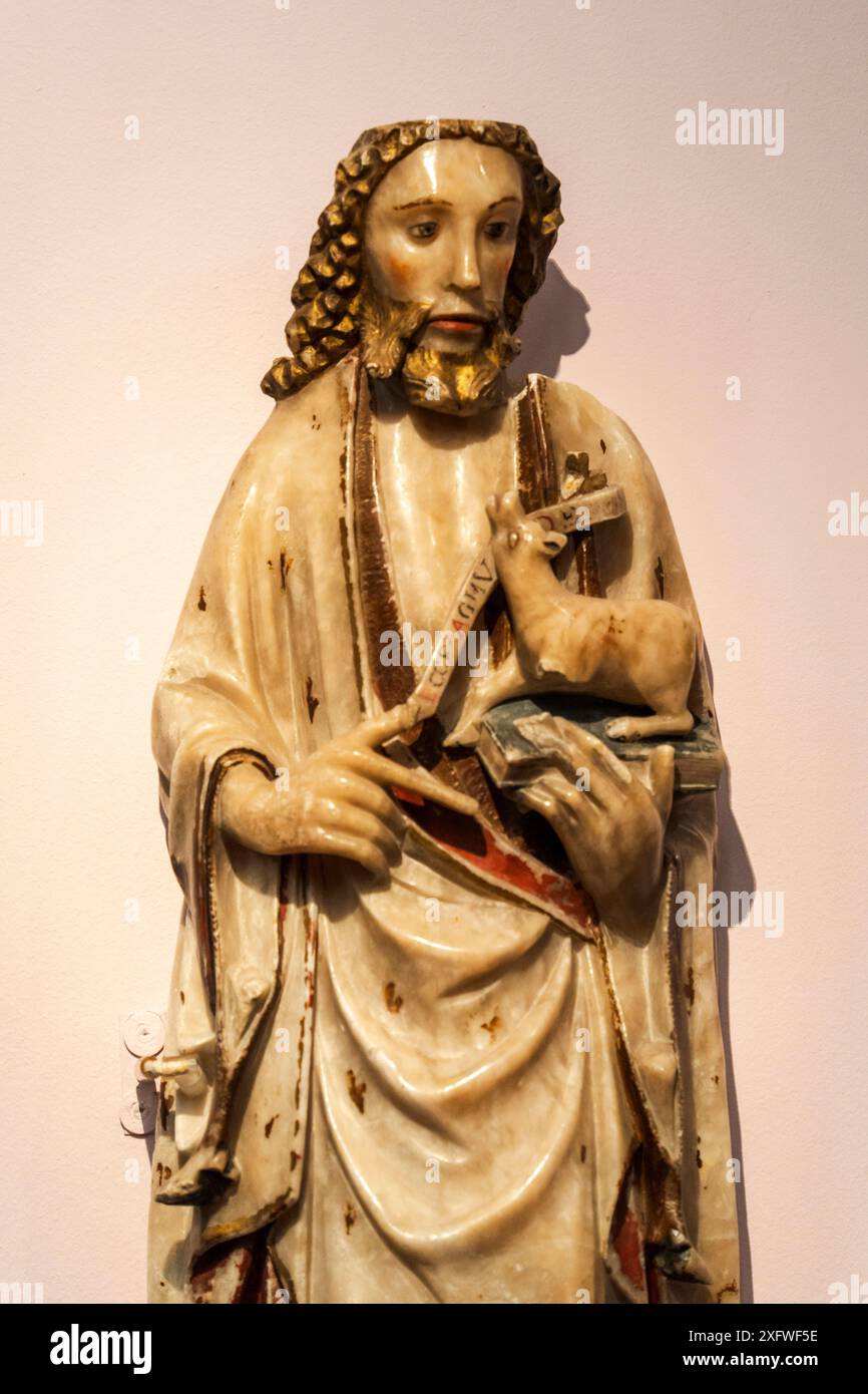 Saint John the Baptist, anonymous English, around 1420, carved and ...