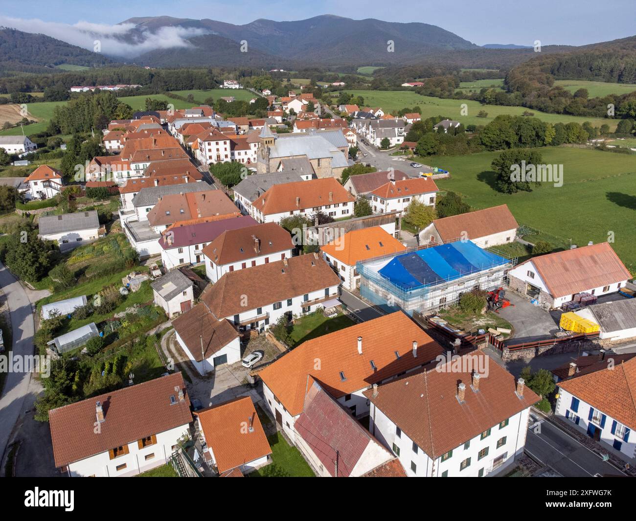Aerial shot above small medieval hi-res stock photography and images ...