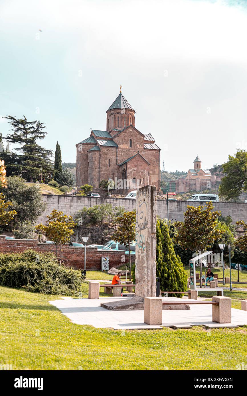 Tbilisi, Georgia - 17 JUNE, 2024: The Metekhi church of the Nativity of ...