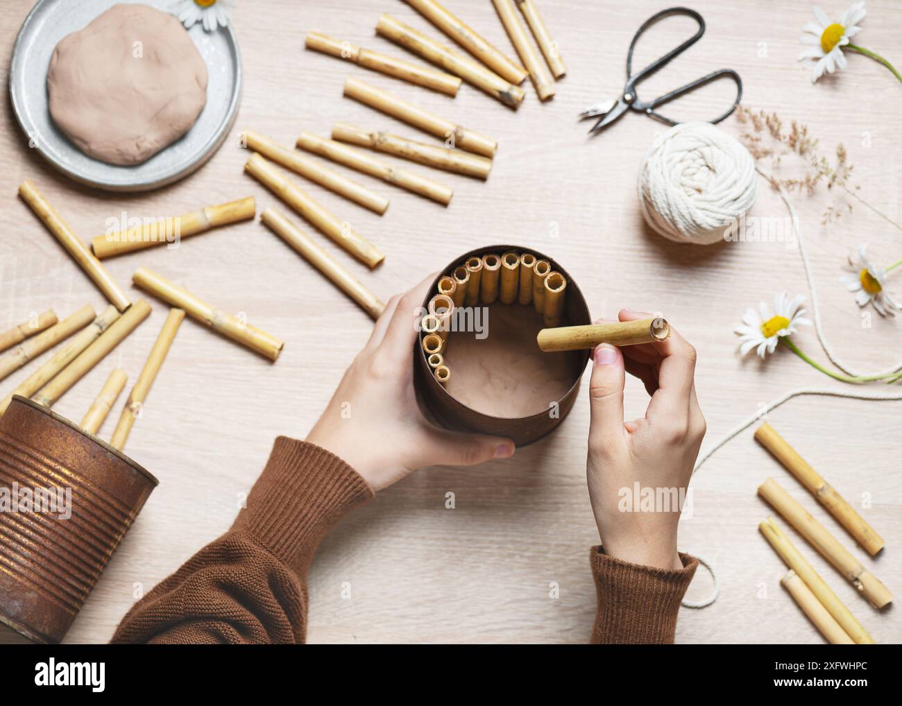 Step 4. Stack the pieces of bamboo inside the can. Create a DIY bug ...