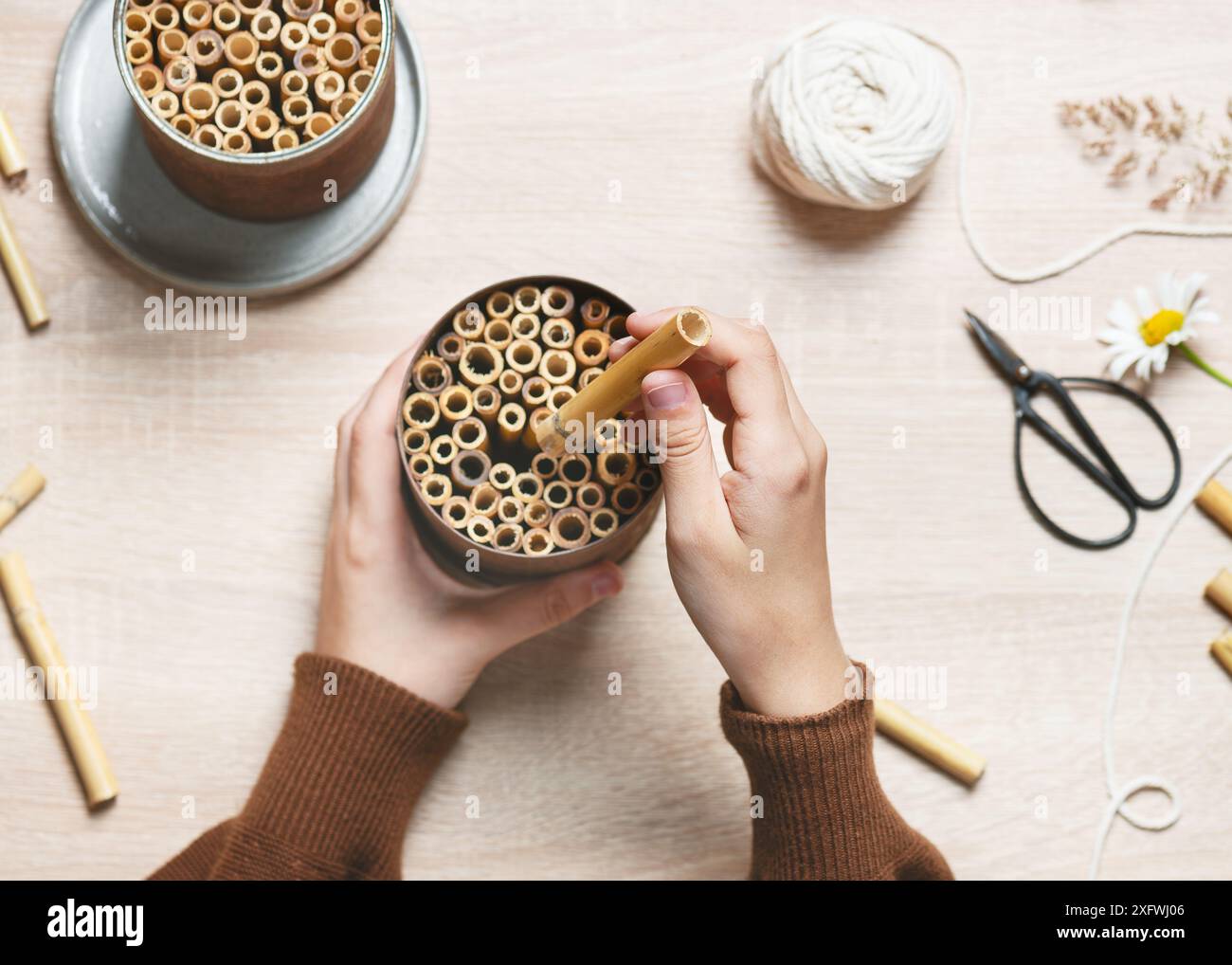 Step 5. Continue filling the can with bamboo until it is full, and the ...