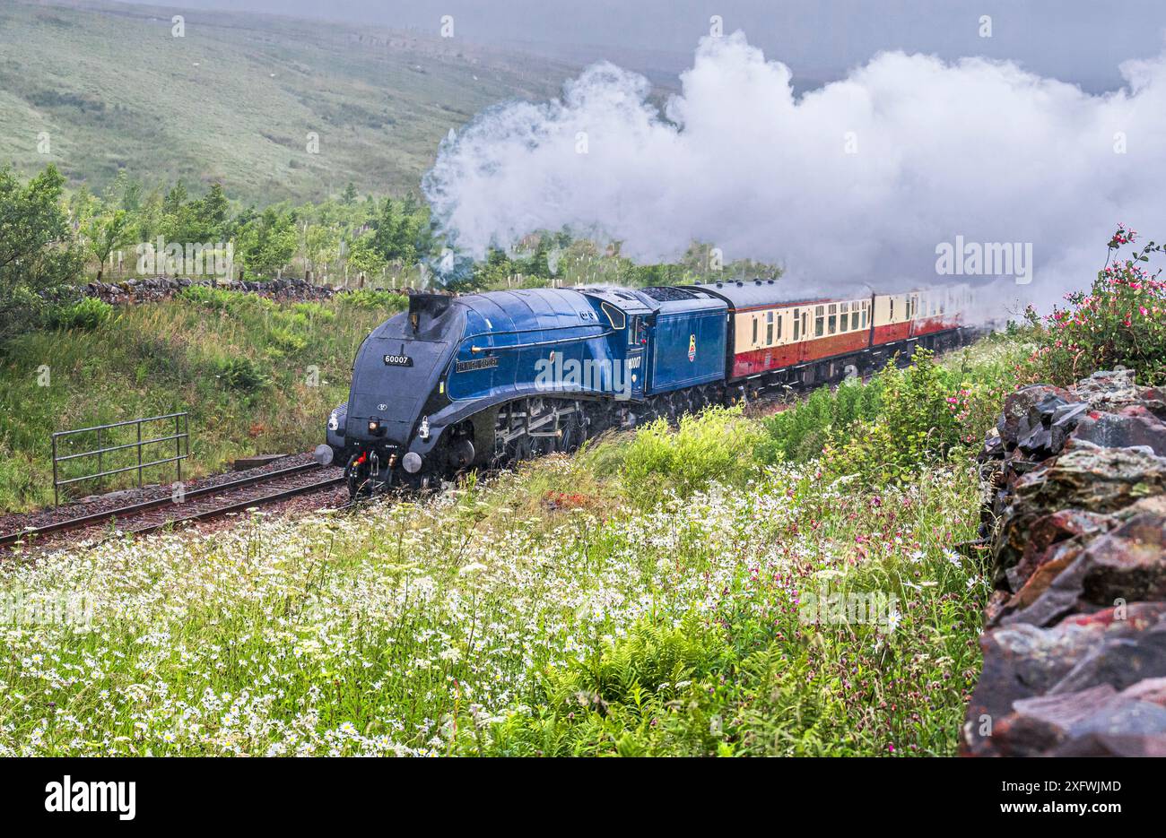 The image is of the BR, LNER A4 Pacific Class locomotive, 4-6-2, 60007 ...