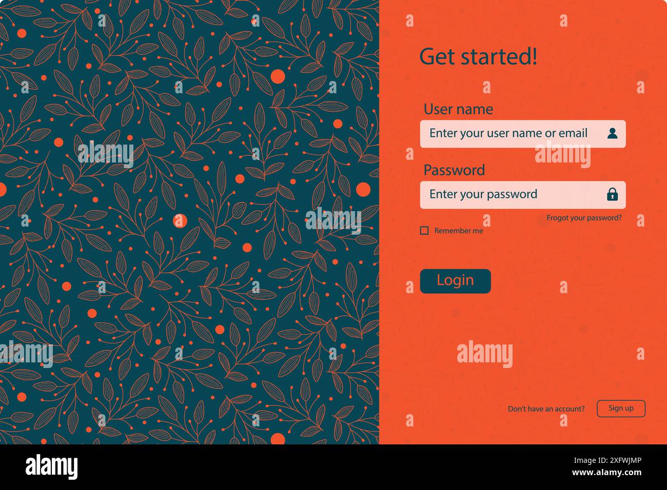 Login screen landing page vector design. Login ui ux online store ...