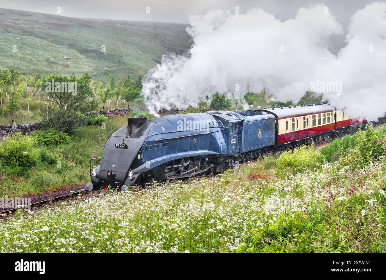 The image is of the BR, LNER A4 Pacific Class locomotive, 4-6-2, 60007 ...