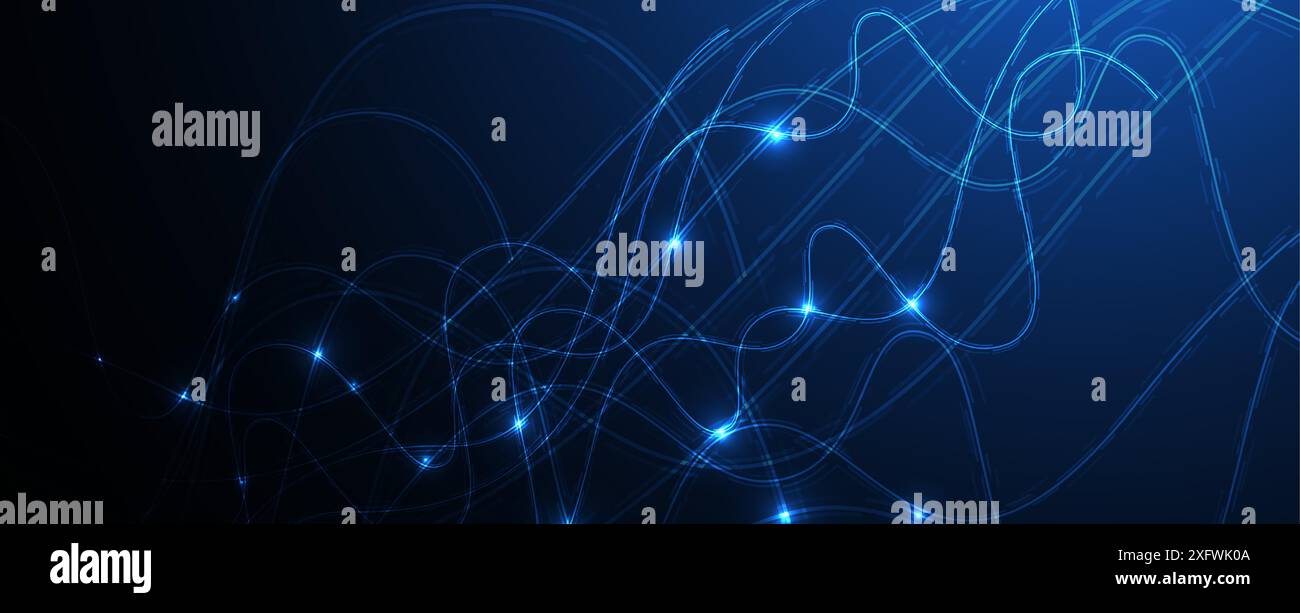 Neural network concept. Connected cells with links. High technology process. Abstract futuristic ...